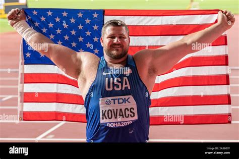 Doha Qatar Oct 5 Joe Kovacs Of The Usa Celebrating His Win And