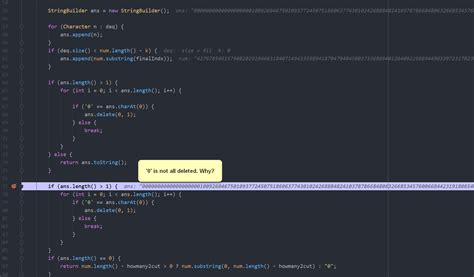 Java Stringbuilder Delete Method Cannot Delete All 0 In For Loop