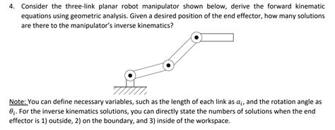 Consider The Three Link Planar Robot Manipulator Shown Below Derive