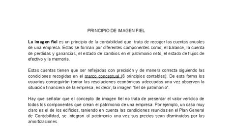 Principio De Imagen Fiel En Contabilidad Análisis Y Componentes Studocu