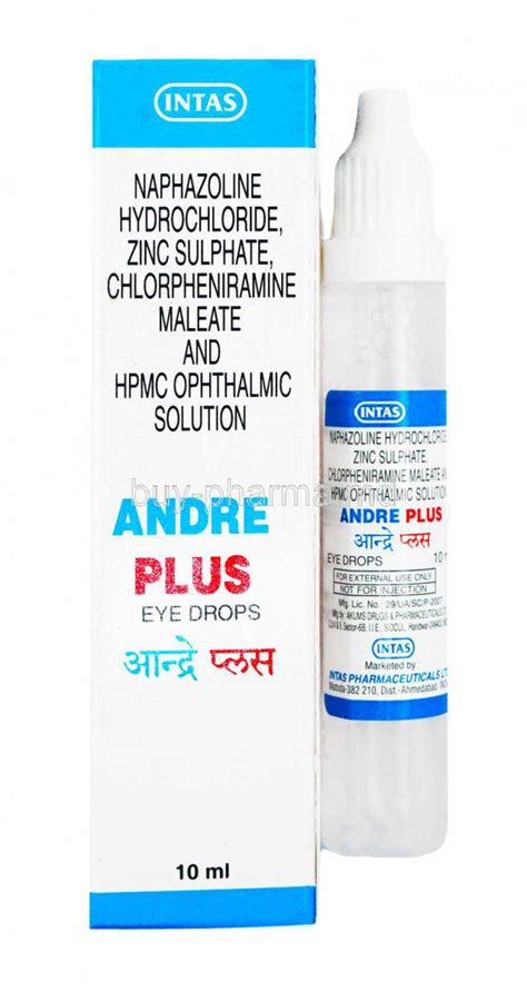 Buy Andre Plus Naphazoline Chlorpheniramine Hydroxy Zinc 10ml Eye Drop