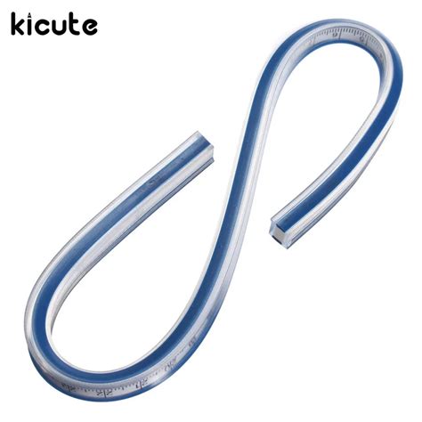 Kicute 30cm Soft Flexible Vinyl Plastic Drafting Drawing Curve Ruler
