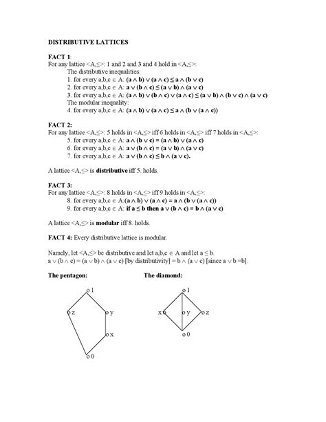 lattice and distributive laattice docsity
