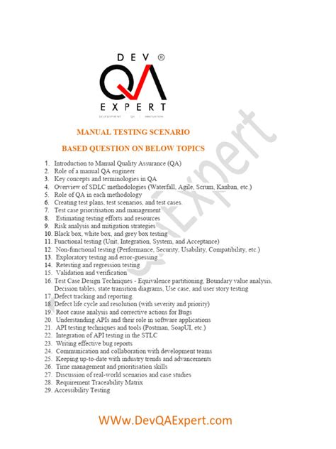 Manual Testing Scenario Based Questions 1710807400 Pdf Software
