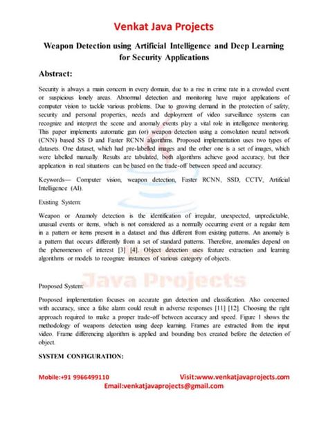 Weapon Detection Using Artificial Intelligence And Deep Learning For Security Applications Docx