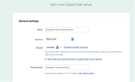 Deploying To A Digitalocean Droplet Deploybot Help