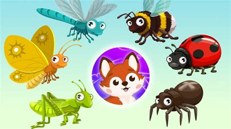 Насекомые на полянке изучаем насекомых с детьми Мультик для малышей Youtube