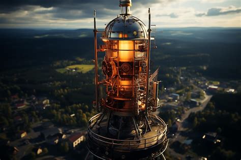 Premium Photo 3d Base Station Receiver Telecommunication Tower 6g