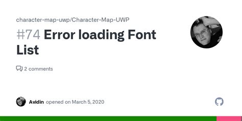Error Loading Font List · Issue 74 · Character Map Uwpcharacter Map Uwp · Github