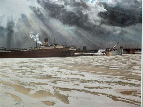 Vintage Lithograph Print Great Lakes Freighter Ship Crispin Oglebay