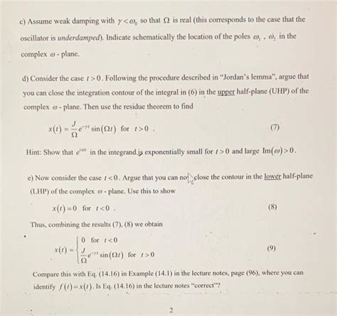 solved b the integral in 4 can be calculated by contour
