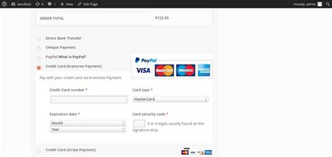 Braintree Payment Gateway For Wordpress Woocommerce WebKul