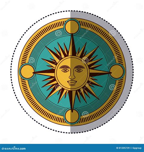 Isolated Sun Inside Compass Design Stock Vector Illustration Of Design Icon 81205739