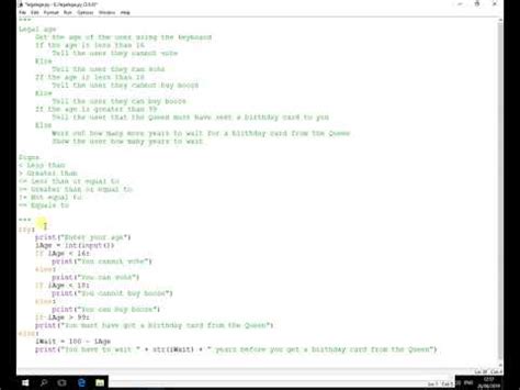 Python Error Trapping Using Legal Age Worked Example YouTube