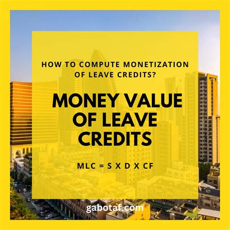 How To Compute Monetization Of Leave Credits Government Employees The Formula Is Mlc S X D