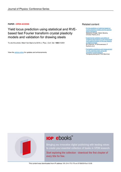 Pdf Yield Locus Prediction Using Statistical And Rve Based Fast Fourier Transform Crystal