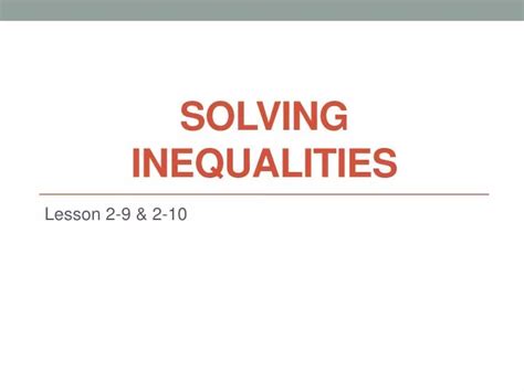 PPT Solving Inequalities PowerPoint Presentation Free Download ID