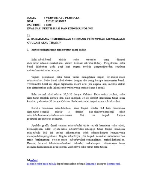 PDF Cara Mengetahui Masa Ovulasi DOKUMEN TIPS