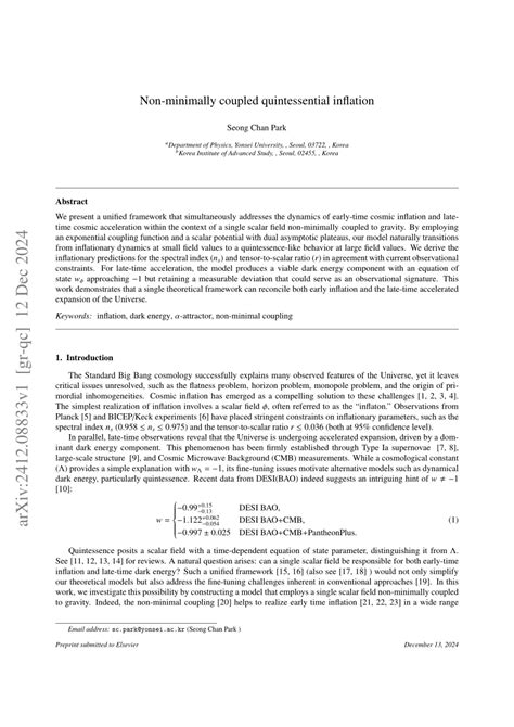 Pdf Non Minimally Coupled Quintessential Inflation