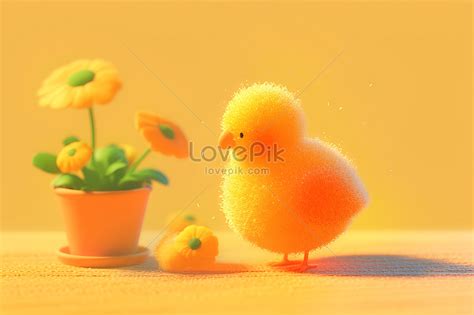 바탕 화면에 노란 새 일러스트 무료 다운로드 Lovepik