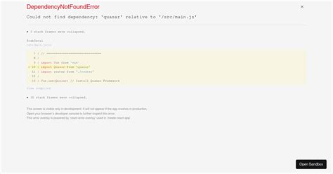 Quasar Framework Examples CodeSandbox