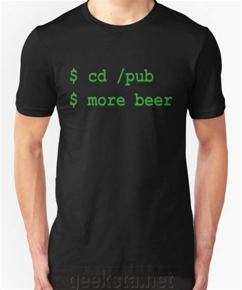 Cd Pub More Beer Punny Green On Black Design For Command Line