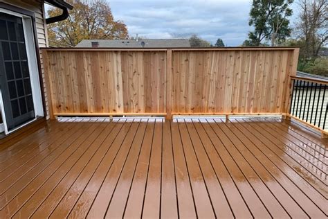 Trex Deck With Wood Privacy Wall Wonder Lake Rock Solid Builders Inc