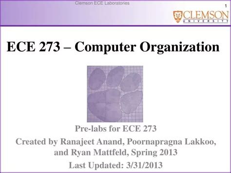 PPT ECE 273 Computer Organization PowerPoint Presentation Free Download ID 2196469