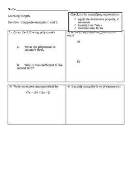 Simplifying Expressions By SHELLY FISHER TPT