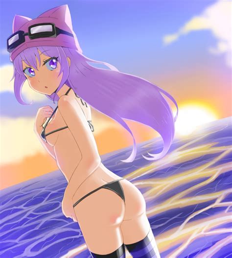 Sayo Digimon Digimon Highres Girl Goggles Goggles On Head Long Hair Sky Solo Sun