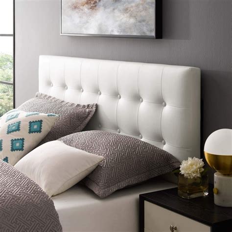 White Leather Headboard King Size Designer Picks Foter