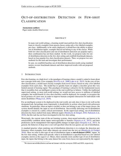Pdf Out Of Distribution Detection In Few Shot Classification Dokumen Tips