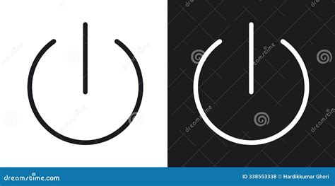 Power Icon Set Turn Off Switch Vector Symbol Computer Start And Shutdown Button Start And