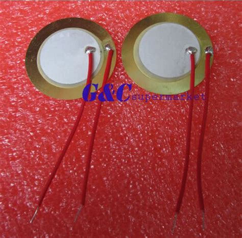 PCS Mm Piezo Elements Sounder Sensor Trigger Drum Disc Wire Copper In Integrated Circuits