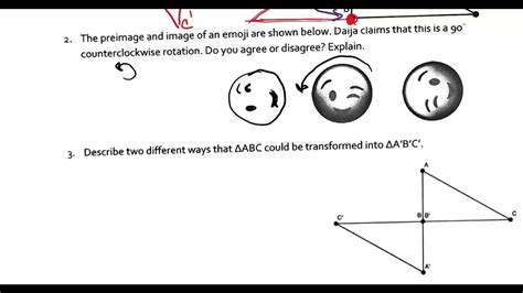 Ch 0 And 7 Lesson 3 1 Introduction To Transformations Youtube
