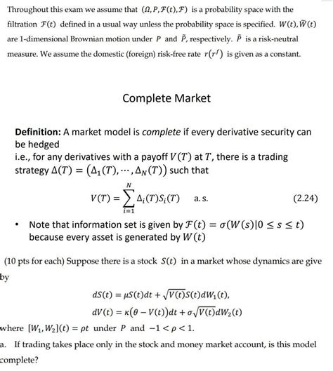 Throughout This Exam We Assume That 2 P F T F Is A Chegg Com