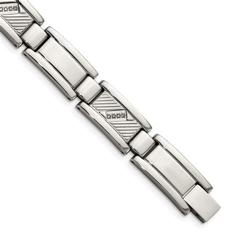 Chisel Stainless Steel Polished And Textured With 110 Carat Diamond 8
