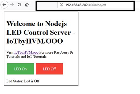Control Led With Raspberry Pi Using Nodejs Iotbyhvm