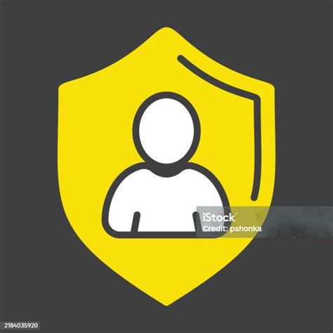 Privacy Icon Shield With Person Silhouette Symbol Stock Illustration Download Image Now