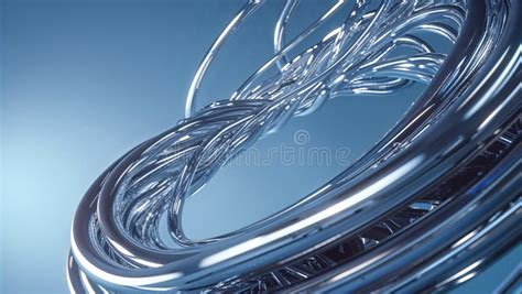 This Composition Features Intricate 3d Shapes That Twist And Turn Intertwining In A Unified