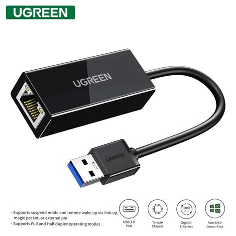 Ugreen 20256 Usb 3 0 Gigabit Ethernet Adapter Black Victory Store