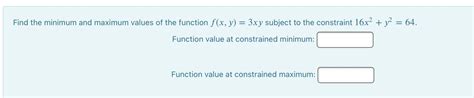 Solved Find The Minimum Value Of The Function