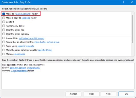 How To Set Rule If Subject Does Not Contain Certain Words In Outlook