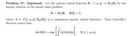 solved problem 4 optional let the matrix valued function
