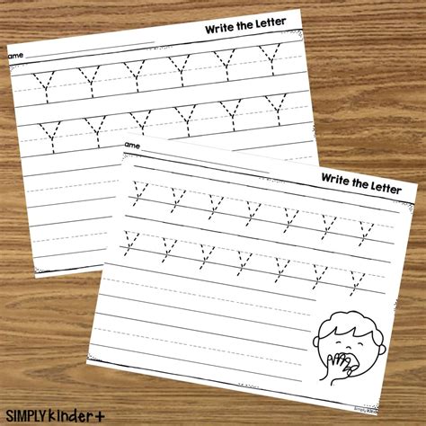 letter y write the letter page simply kinder plus