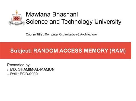 Random Access Memory Pptx Data Storage And Warehousing Computing