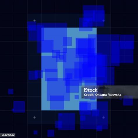 미래 벡터 일러스트 레이 션 첨단 기술 어두운 파란색 배경색을 추상화 합니다 하이테크 개념 최소한의 디자인에서 디지털 기술 배경 가상현실에 대한 스톡 벡터 아트 및 기타