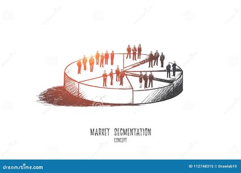 Market Segmentation Concept Hand Drawn Vector Stock Vector Illustration Of Management Piece
