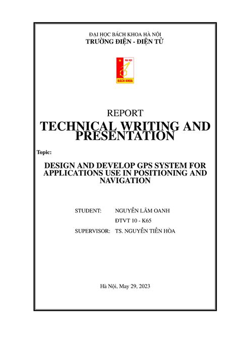 thesis template dhbkhn revised technical writing and presentation