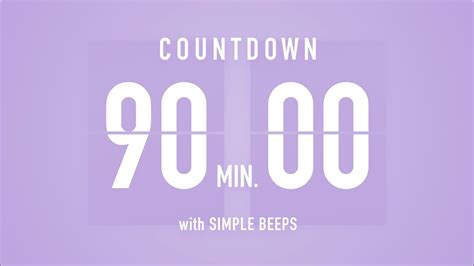 90 Min Countdown Flip Clock Timer Simple Beeps YouTube